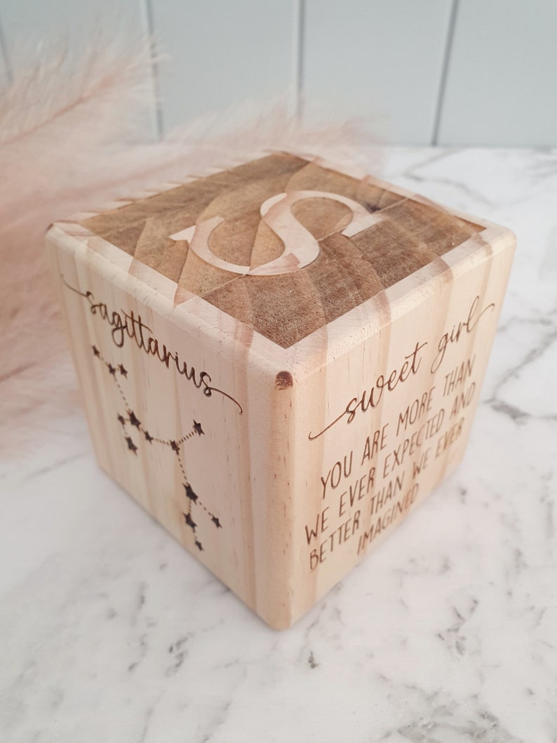 Engraved Wooden Baby Birth Block Keepsake Personalised Nursery - Etsy