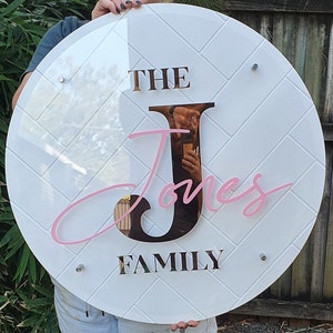 Family Name Sign Plaque Surname Wall Hanging Art Home Decor Wedding ...