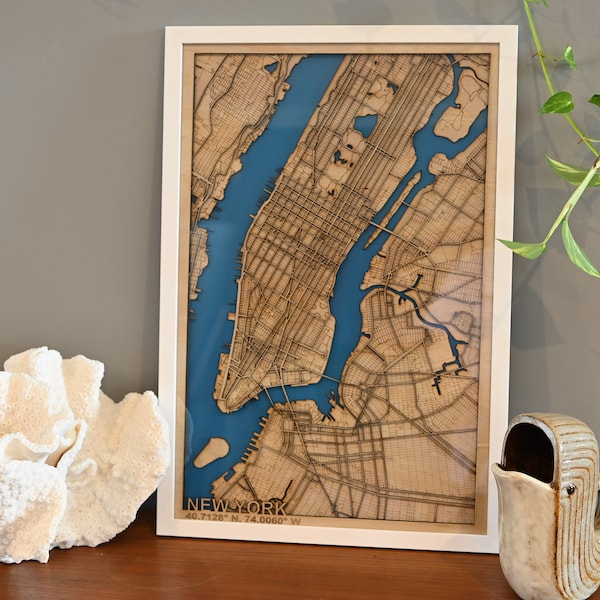 Wooden Map of New York City - Etsy