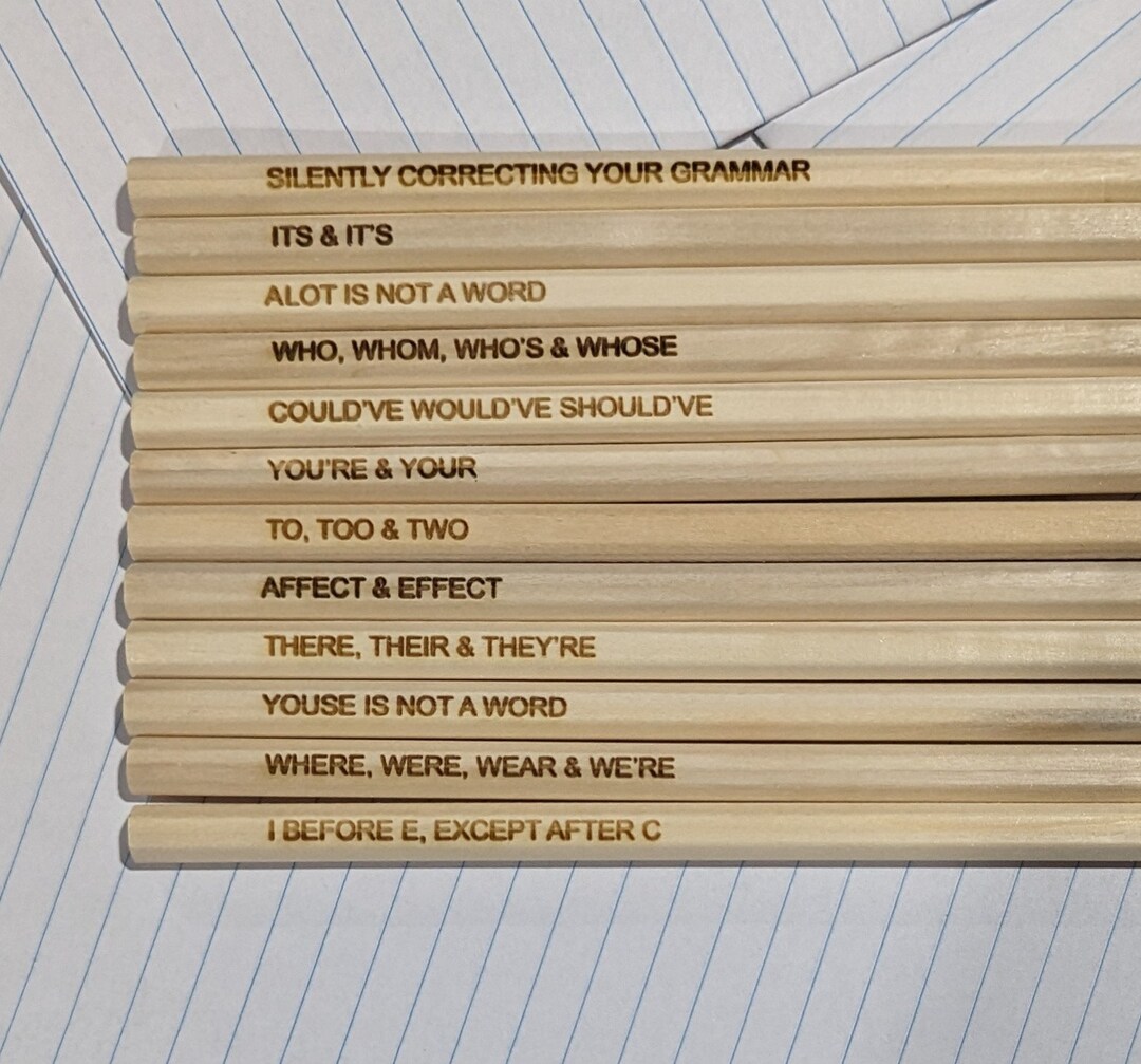 Grammar Police HB Pencils- 12 X HB Pencil - Back to School - Business ...
