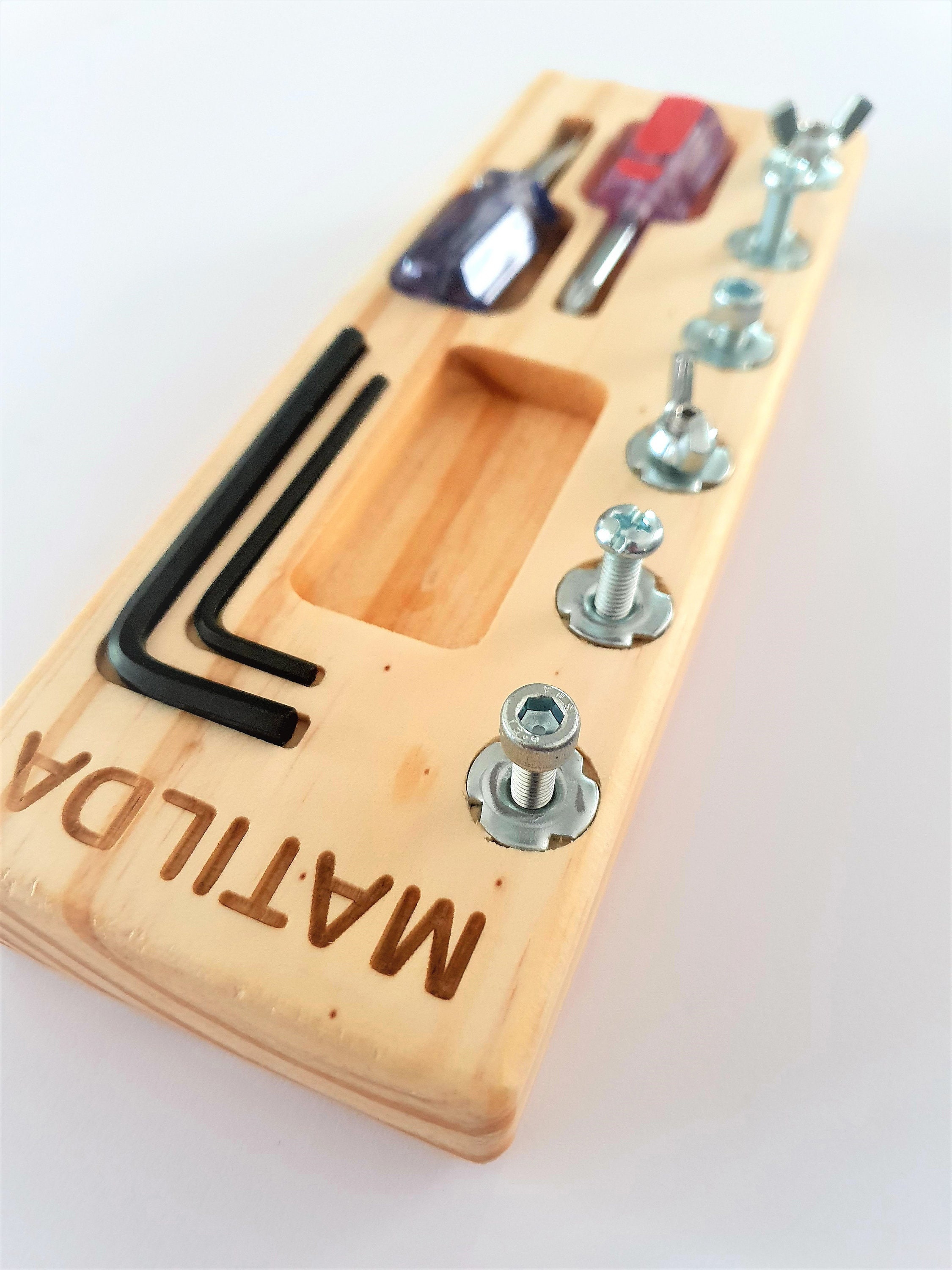 Montessori Wooden Screw Board / Educational Toy / Natural Toy / Kids ...