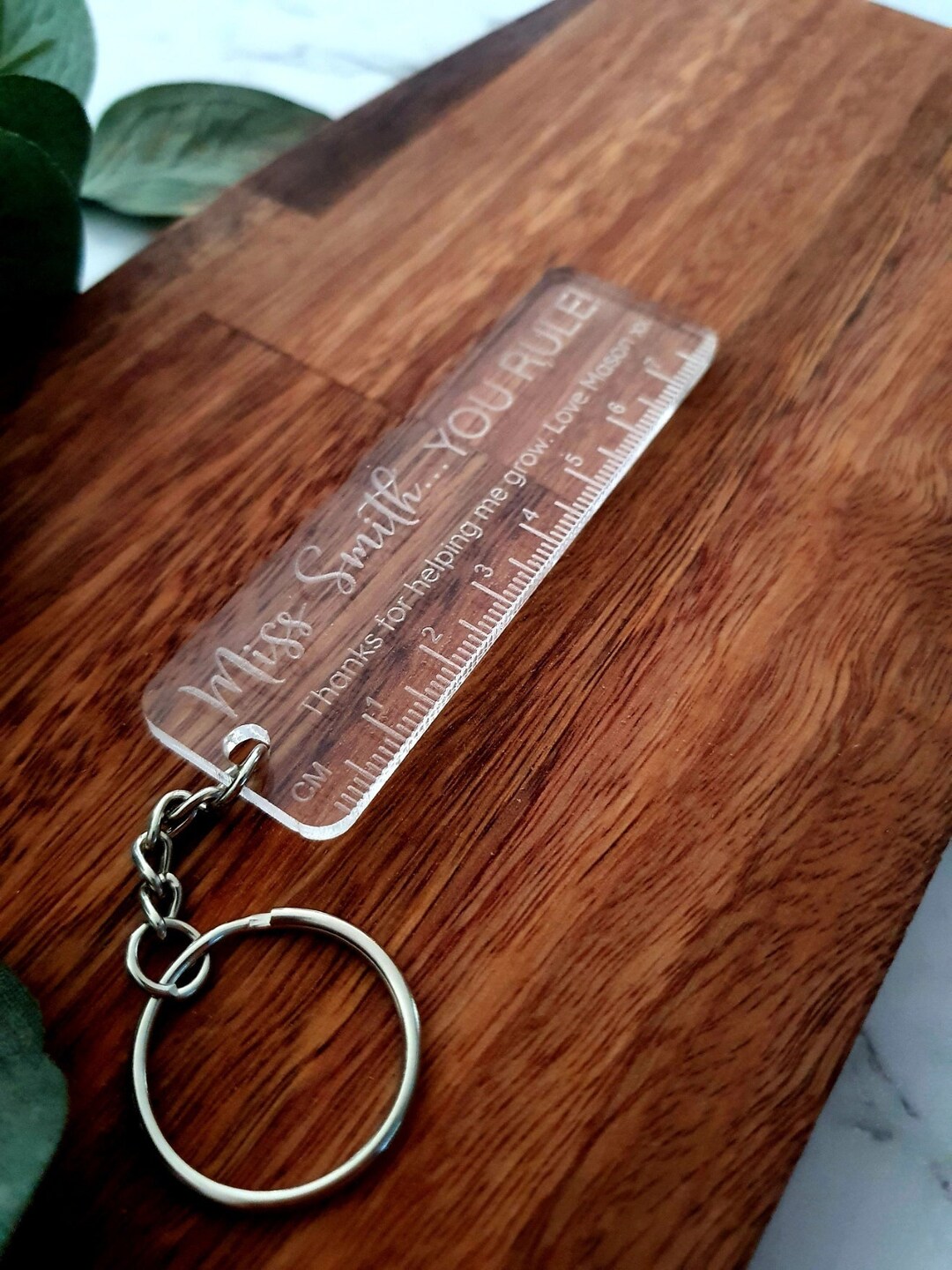 Teacher Gifts Personalised Mini Ruler Keyring Customised Thanks for ...