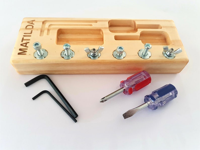 Montessori Wooden Screw Board / Educational Toy / Natural Toy / Kids ...