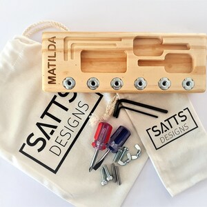 Montessori Wooden Screw Board / Educational Toy / Natural Toy / Kids ...