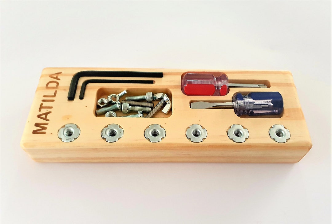 Montessori Wooden Screw Board / Educational Toy / Natural Toy / Kids ...