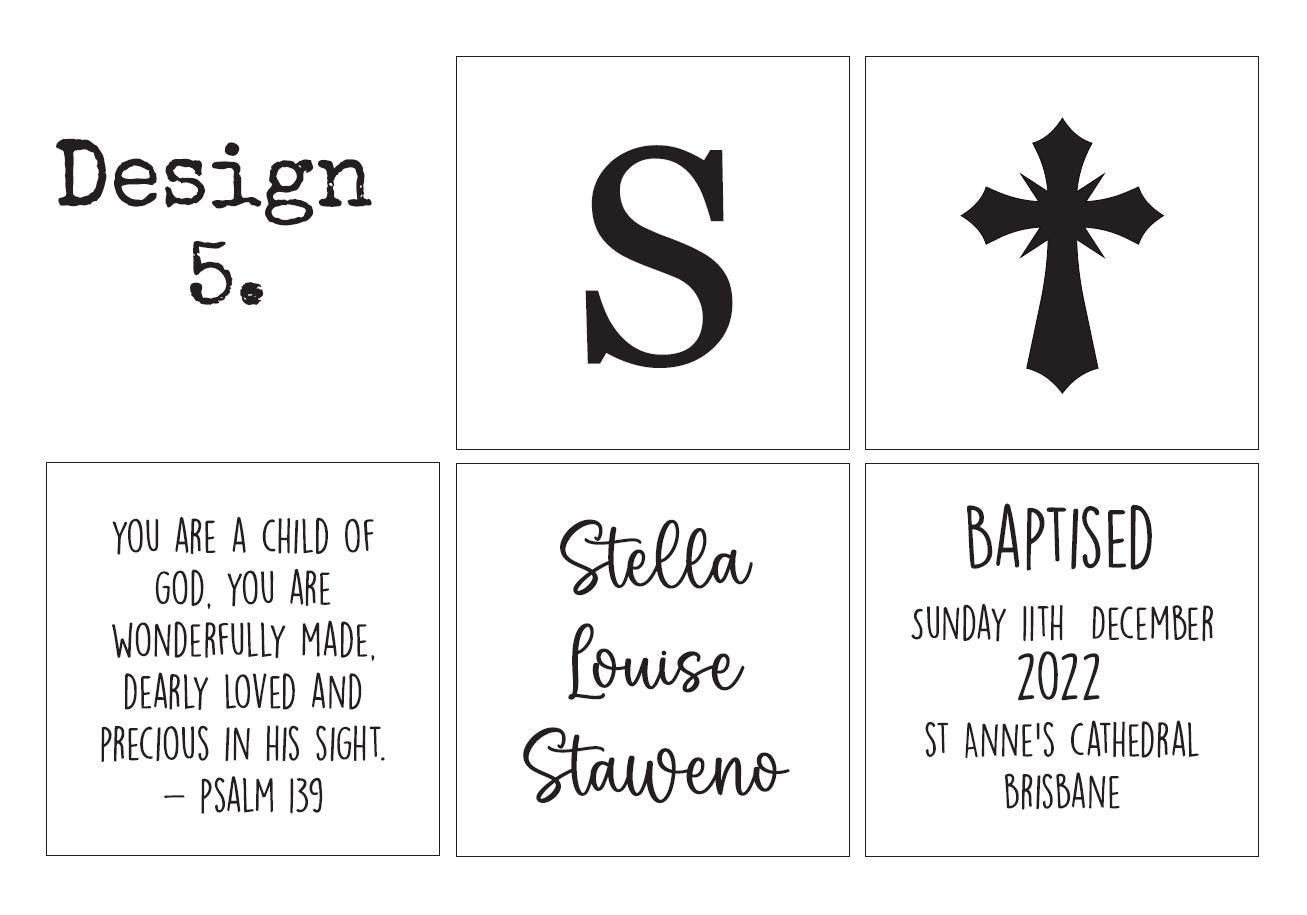 Engraved Wooden Baby Birth Block or Baptism Block Keepsake Personalised ...