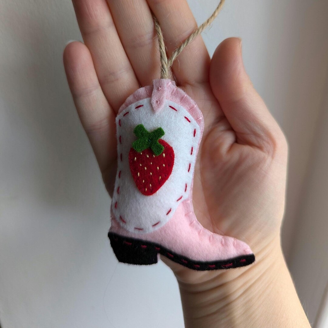Strawberry Cowboy Boot Decoration - Etsy