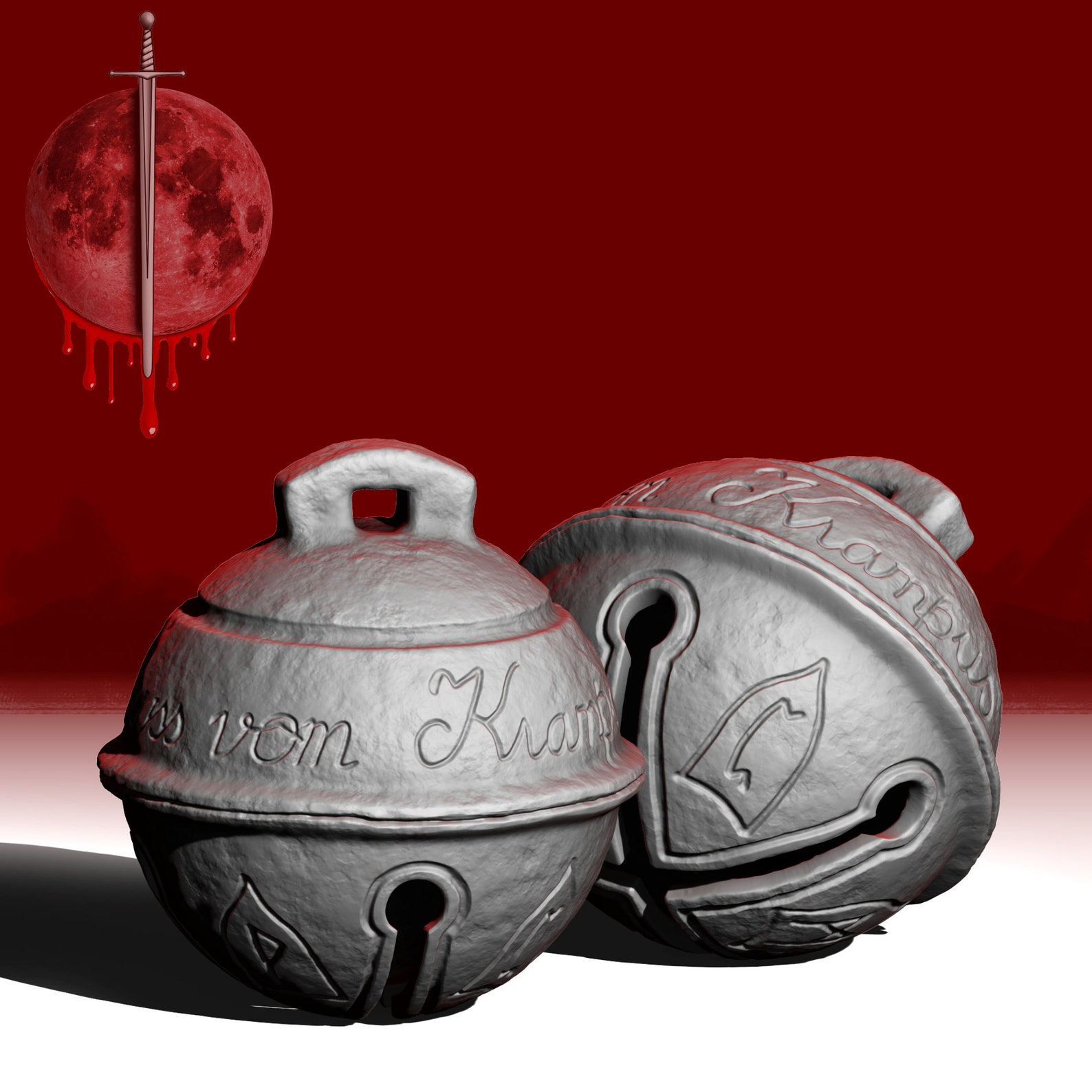 Krampus Bell 3D Print File: Gothic Christmas Ornament STL - Etsy