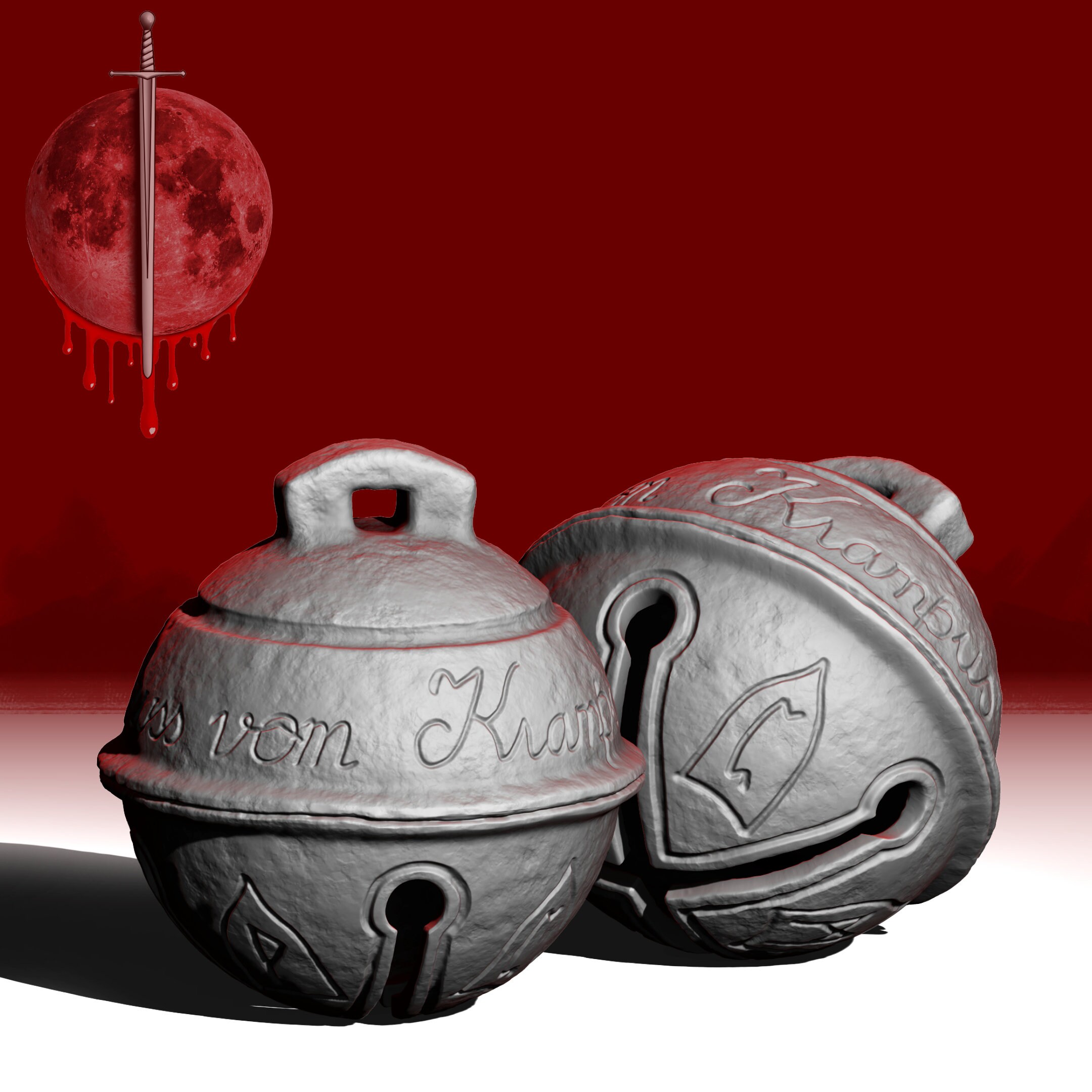 Krampus Bell 3D Print File: Gothic Christmas Ornament STL - Etsy