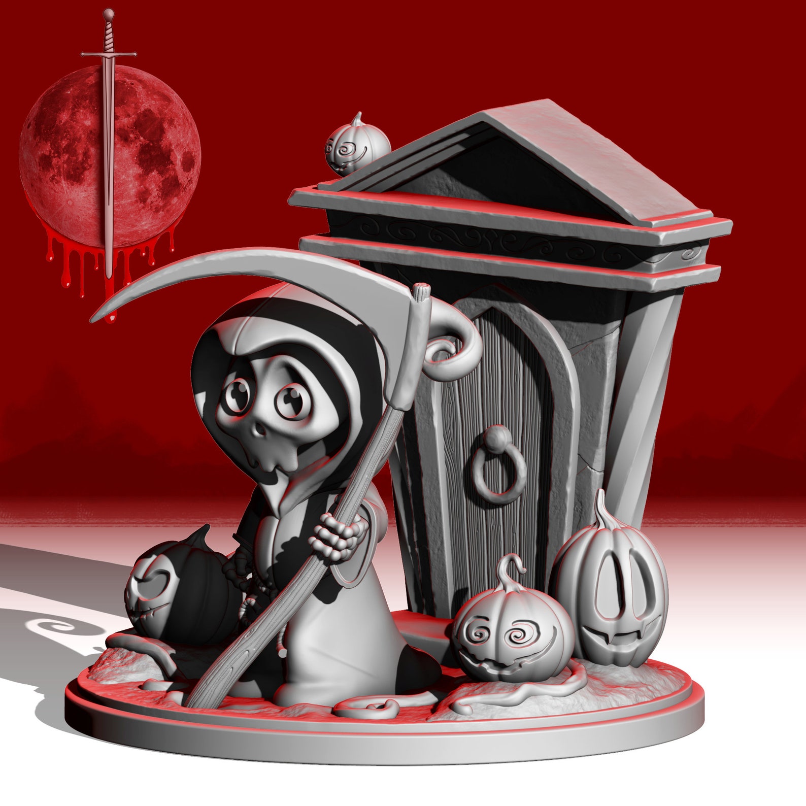 Halloween Grimm Reaper 3D Print File: STL for Resin Printing - Etsy