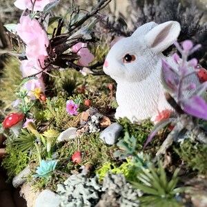Easter Garden, Bunny Figurine, Easter Landscape, Fairy Tree, Fairy ...