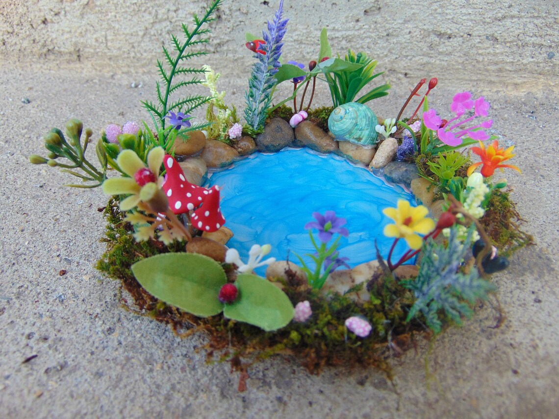 OOAK Fairy Garden Pond Miniature Pond Garden Accessory | Etsy
