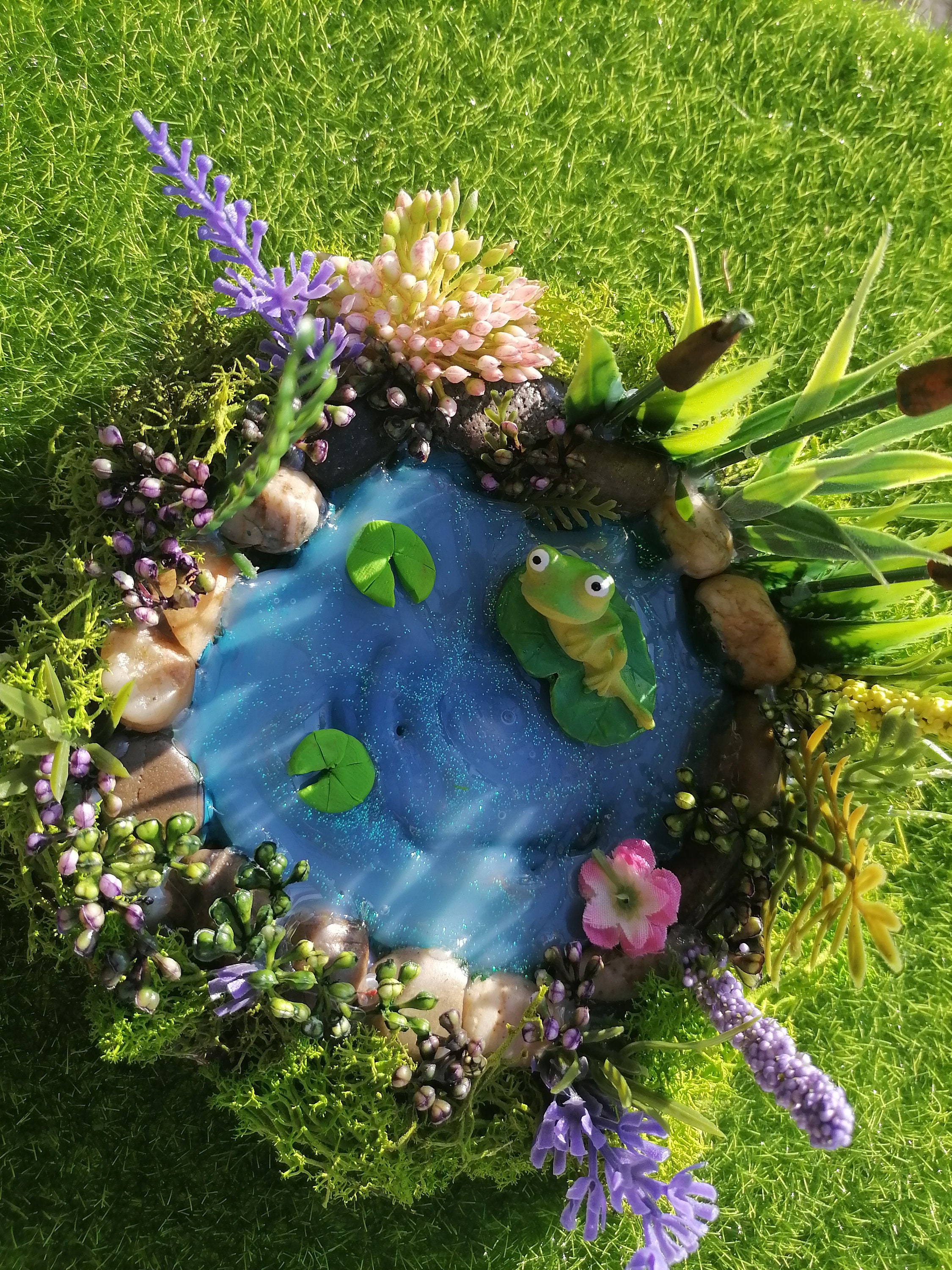 Fairy Garden Frog Pond Miniature Pond With Frog Fairies - Etsy