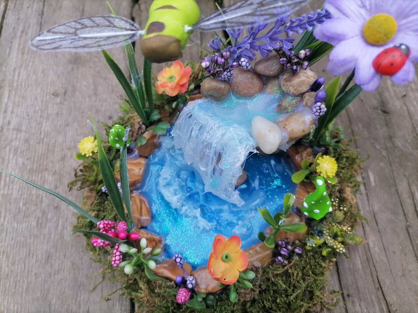 Fairy Garden Pond Waterfall Fairy Pond Miniature Pond - Etsy