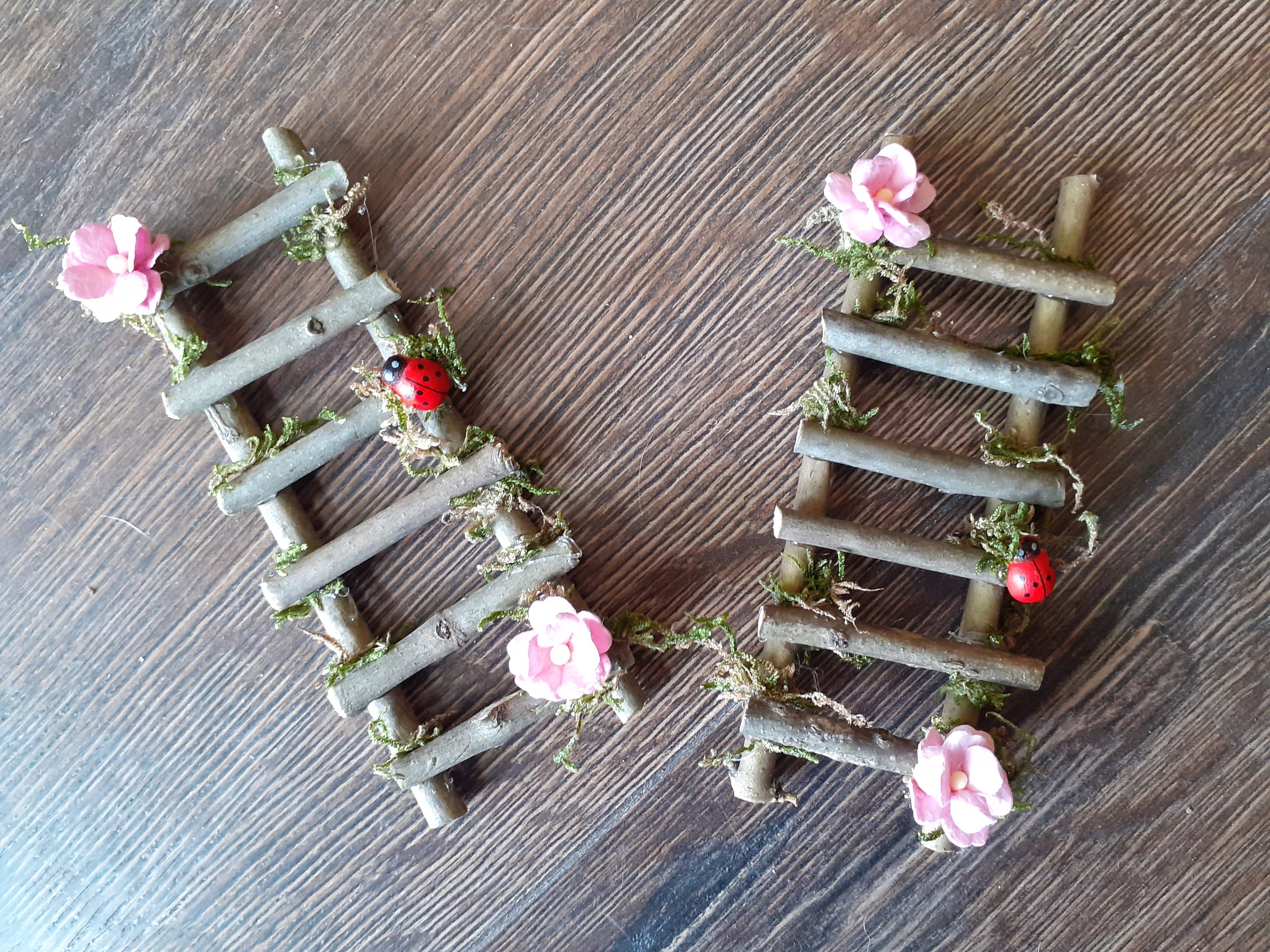 Miniature ladder Fairy ladder Fairy furniture Twig ladder | Etsy