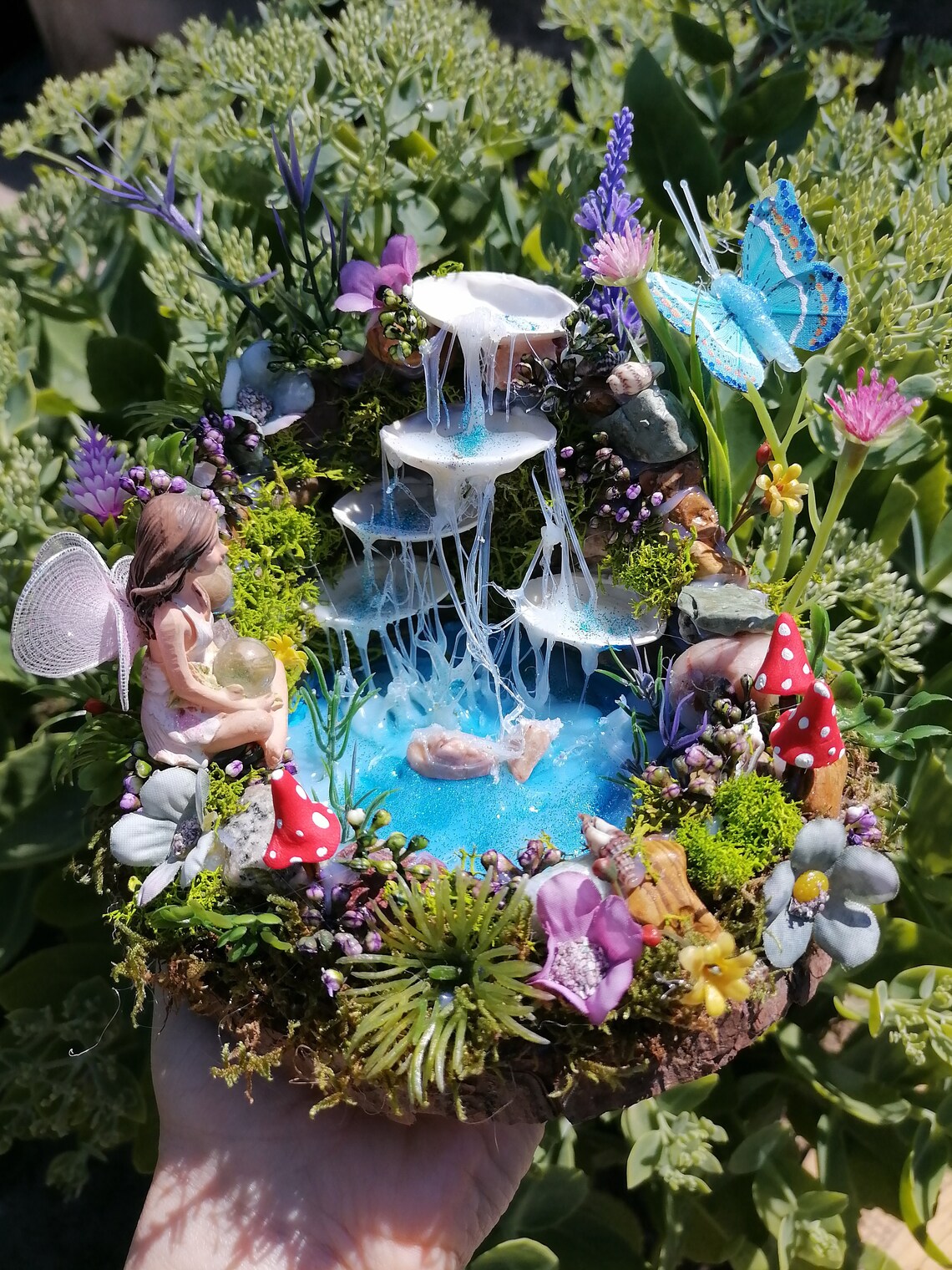 OOAK Sea Shell Pond Fairy Pond Sea Shell Waterfall Fairy - Etsy