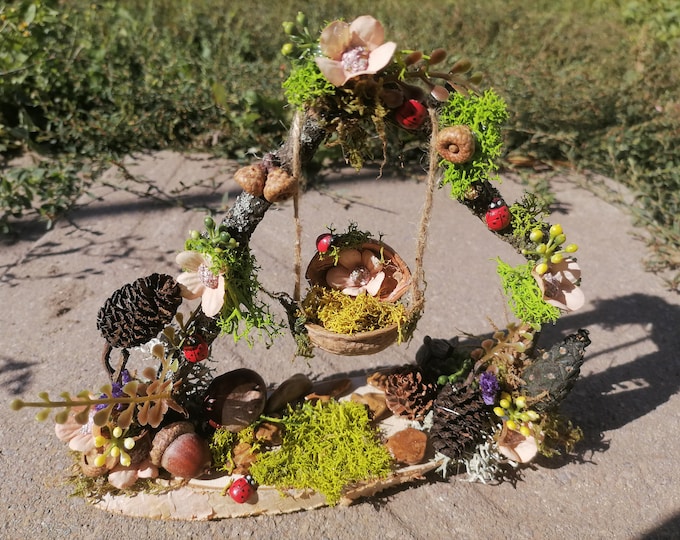 Arch Swing, Fairy Garden Swing, Miniature Swing, Fairy Garden Swing ...