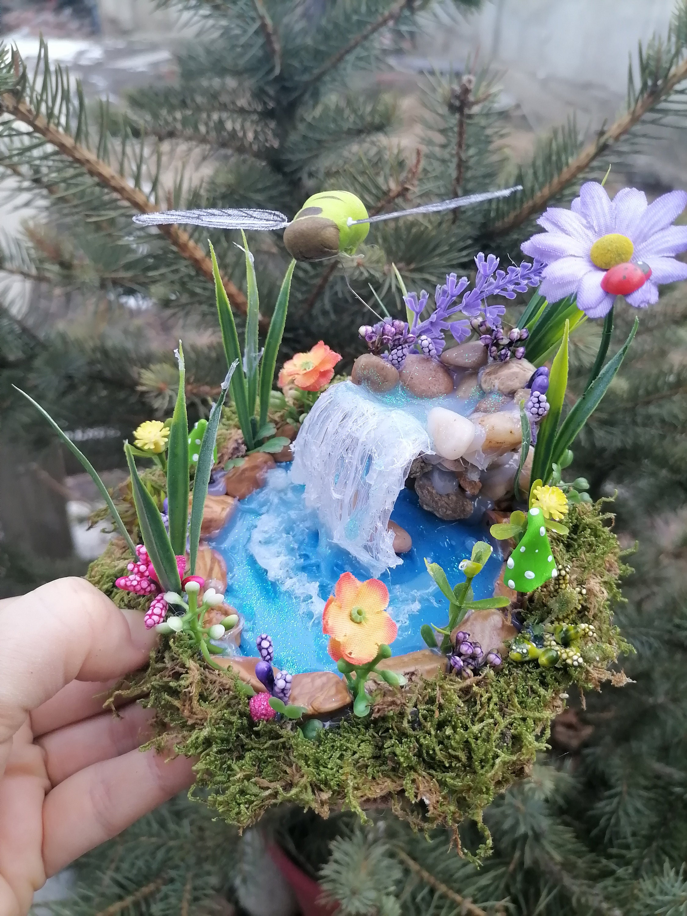 Fairy Garden Pond Waterfall Fairy Pond Miniature Pond - Etsy