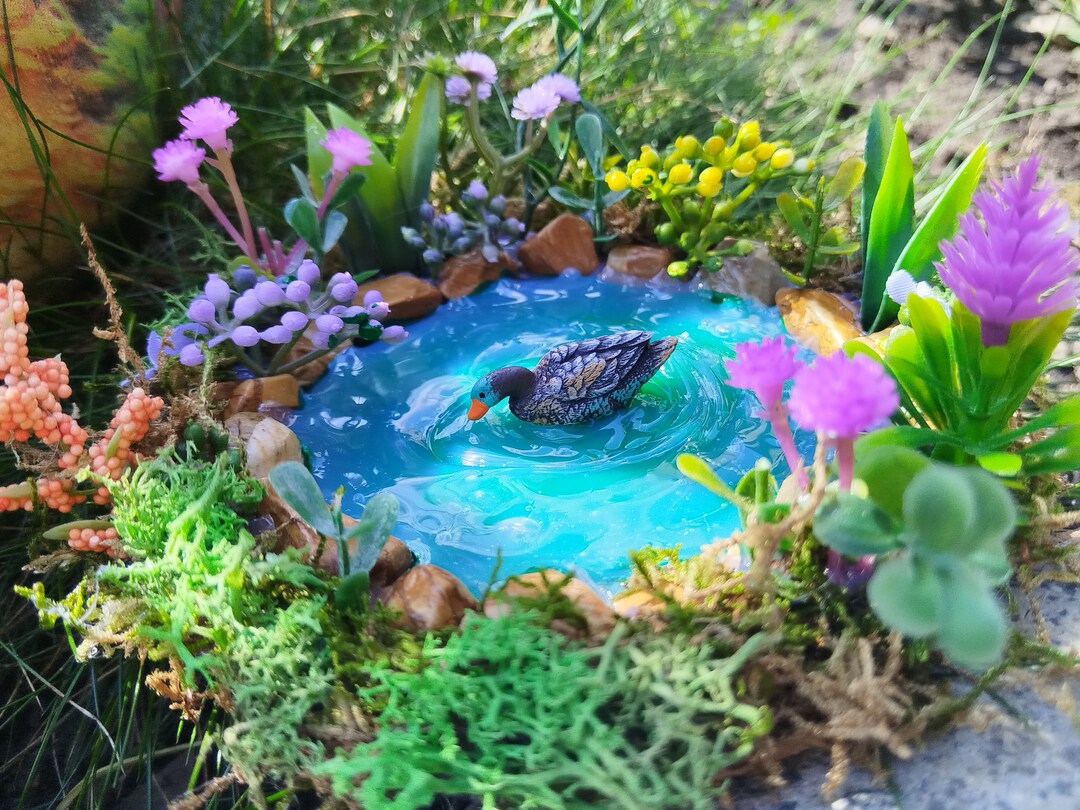 Fairy Duck Pond, Miniature Garden Accessory, Fairy Garden Pond, Fairy Garden Accessories ...