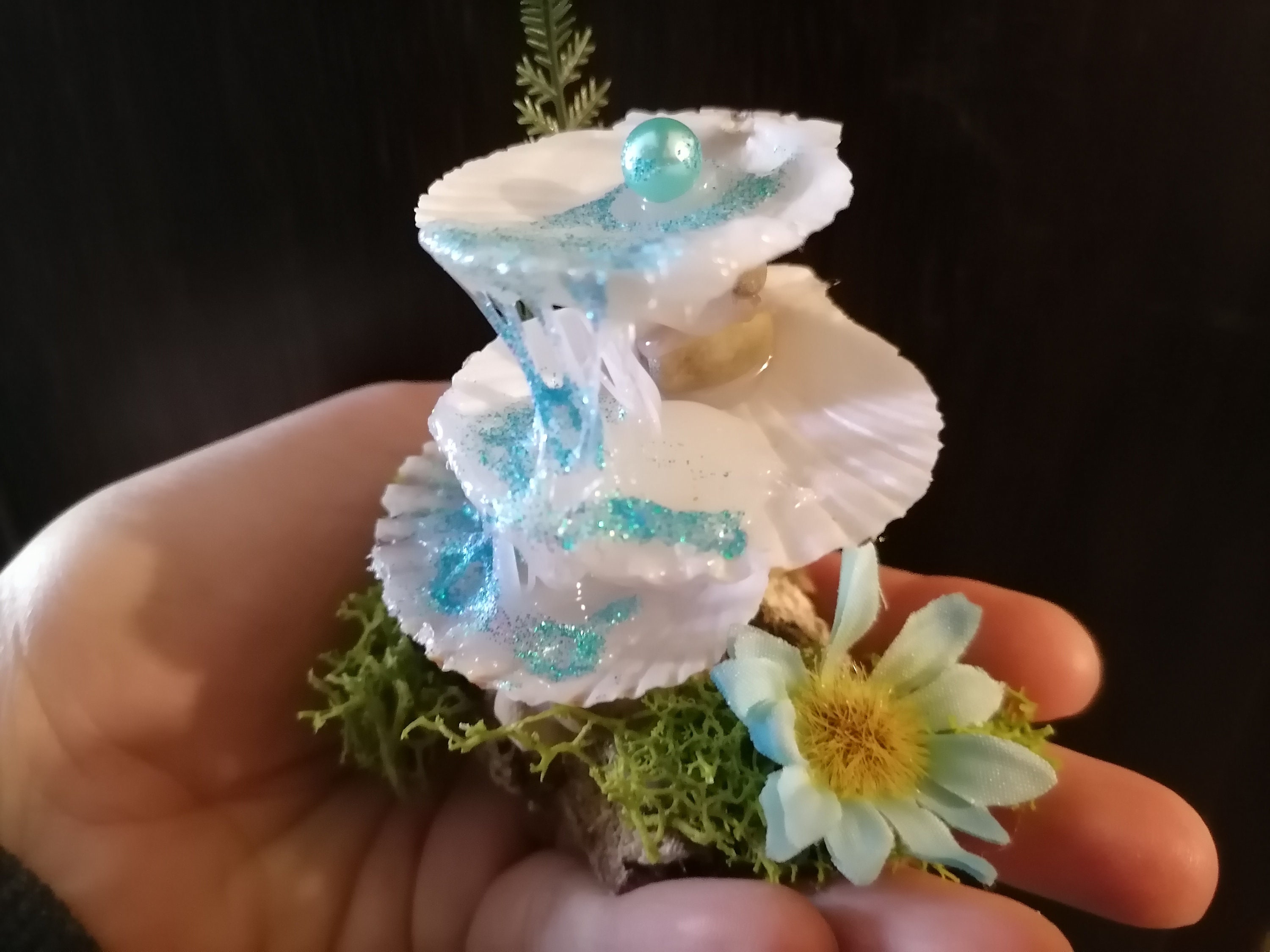 Shell fountain Fairy fountain Garden Fountain Miniature | Etsy