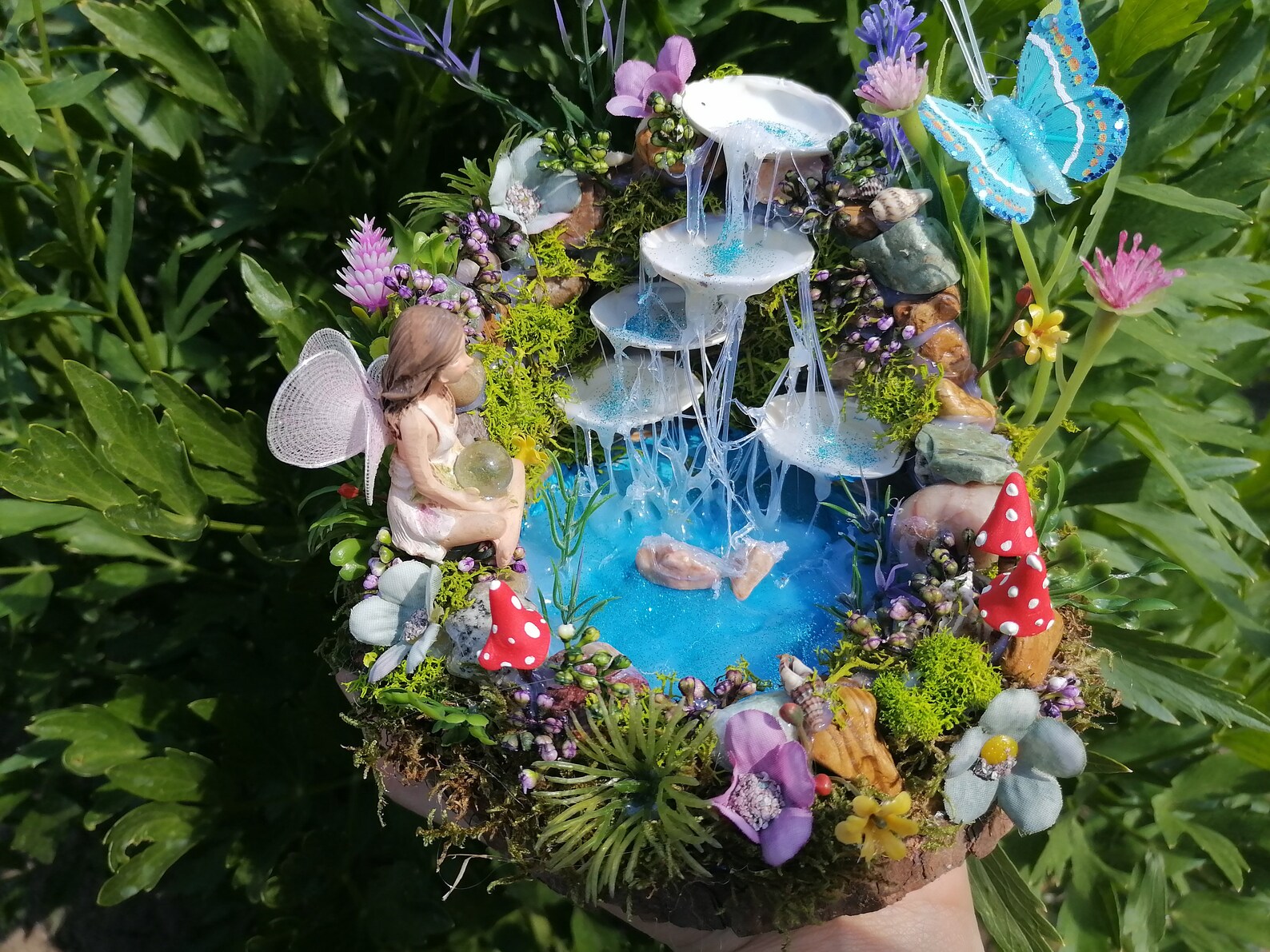 OOAK Sea Shell Pond Fairy Pond Sea Shell Waterfall Fairy - Etsy