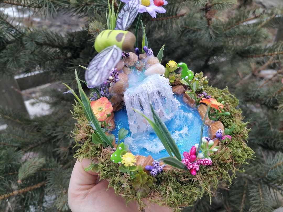 Fairy Garden Pond, Waterfall, Fairy Pond, Miniature Pond, Miniature ...