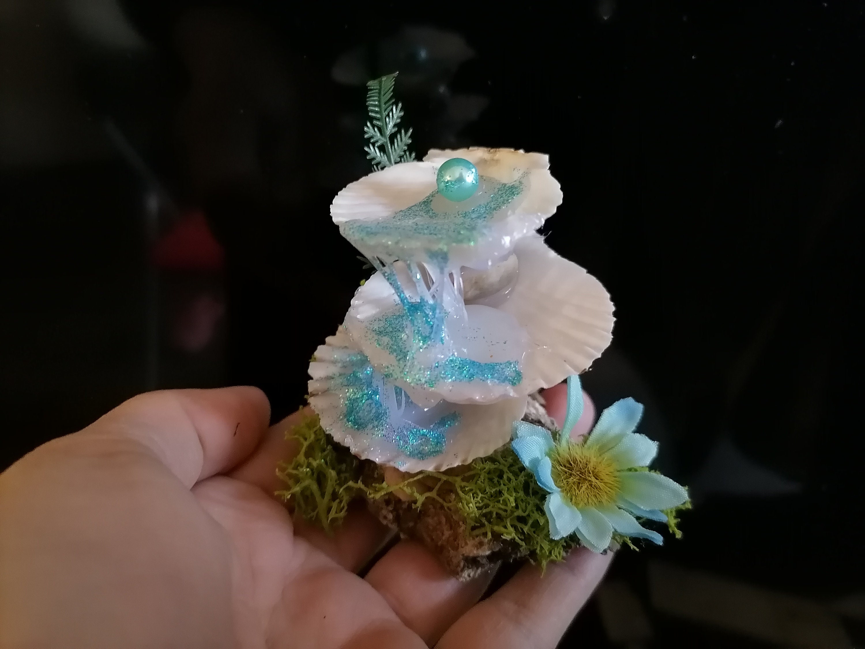 Shell fountain Fairy fountain Garden Fountain Miniature | Etsy