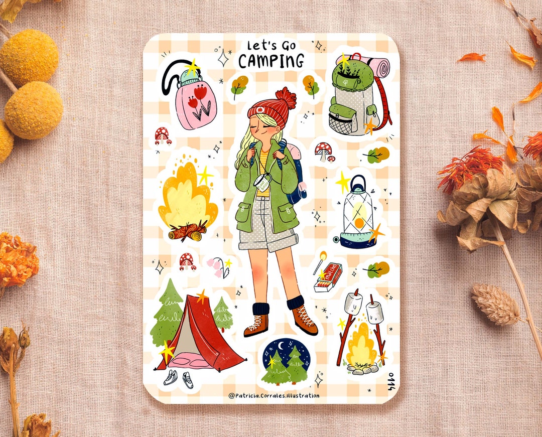 Let's Go Camping Sticker Sheet, Kawaii Stickers, Sticker Planner ...