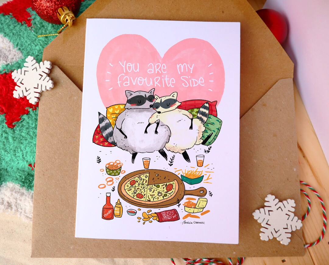 Funny Raccoon Couple Greeting Card Valentine's Day Greeting Cards ...