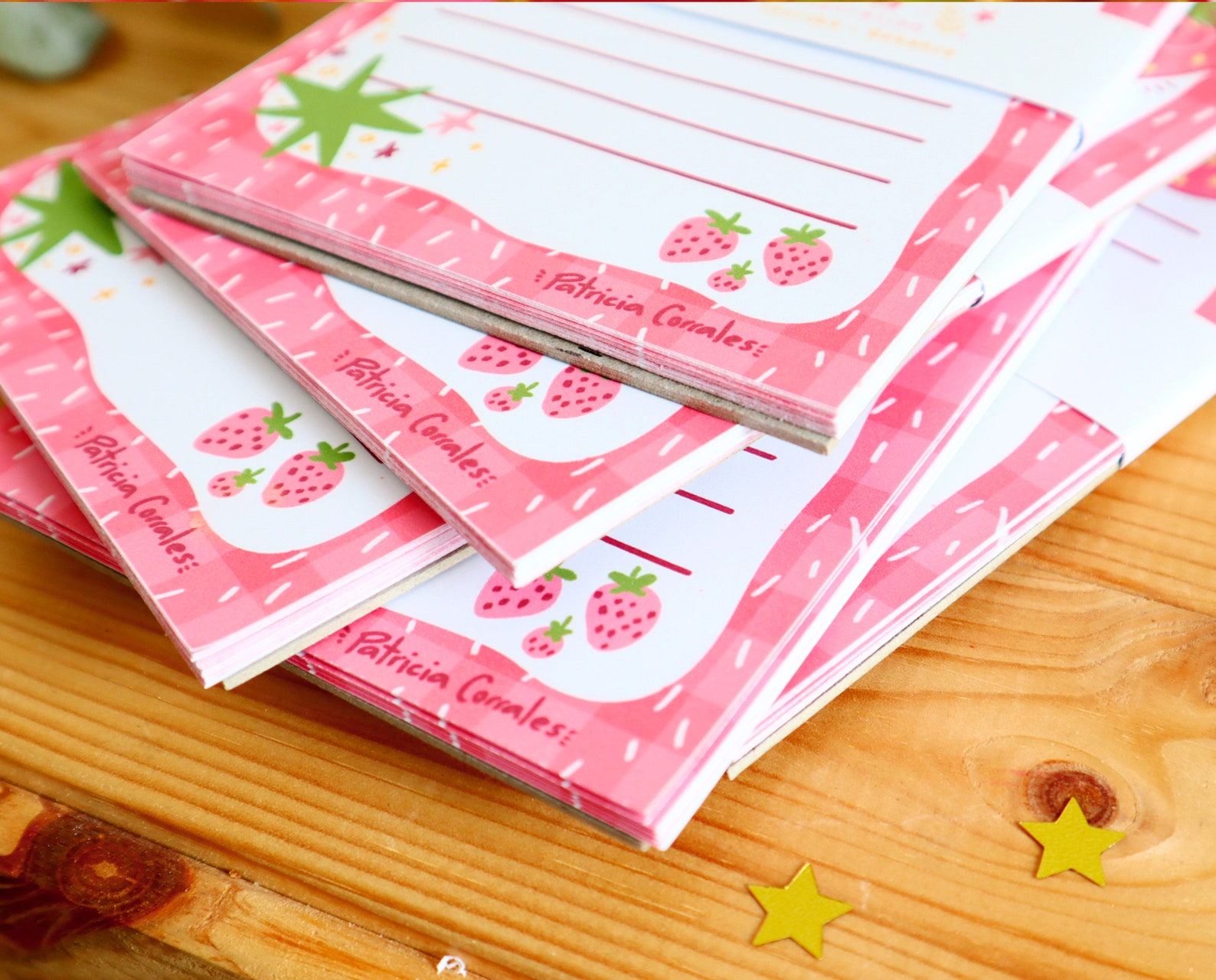 Cute Strawberry Notepad Pink Note Paper Paper & Party - Etsy