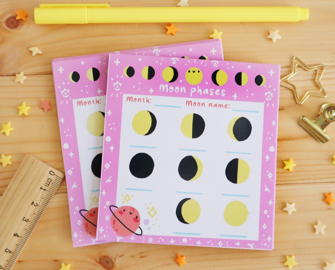 Moon Phases Calendar Memo Pad Paper & Party Supplies, Moon Supplies, Non Sticky Memo Pad ...