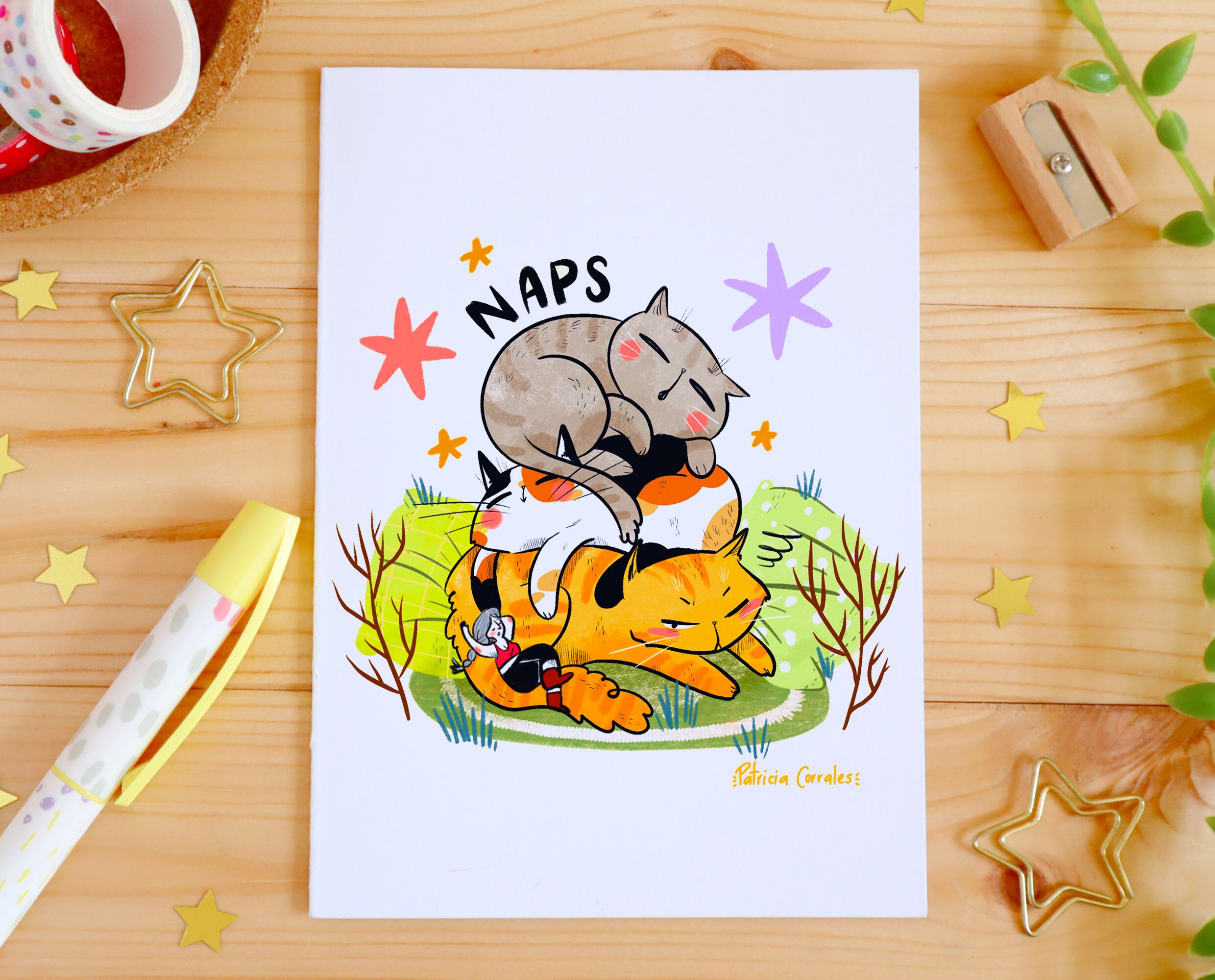 Kawaii Sleeping Cats Art Print Cat Wall Art Art Print Wall | Etsy