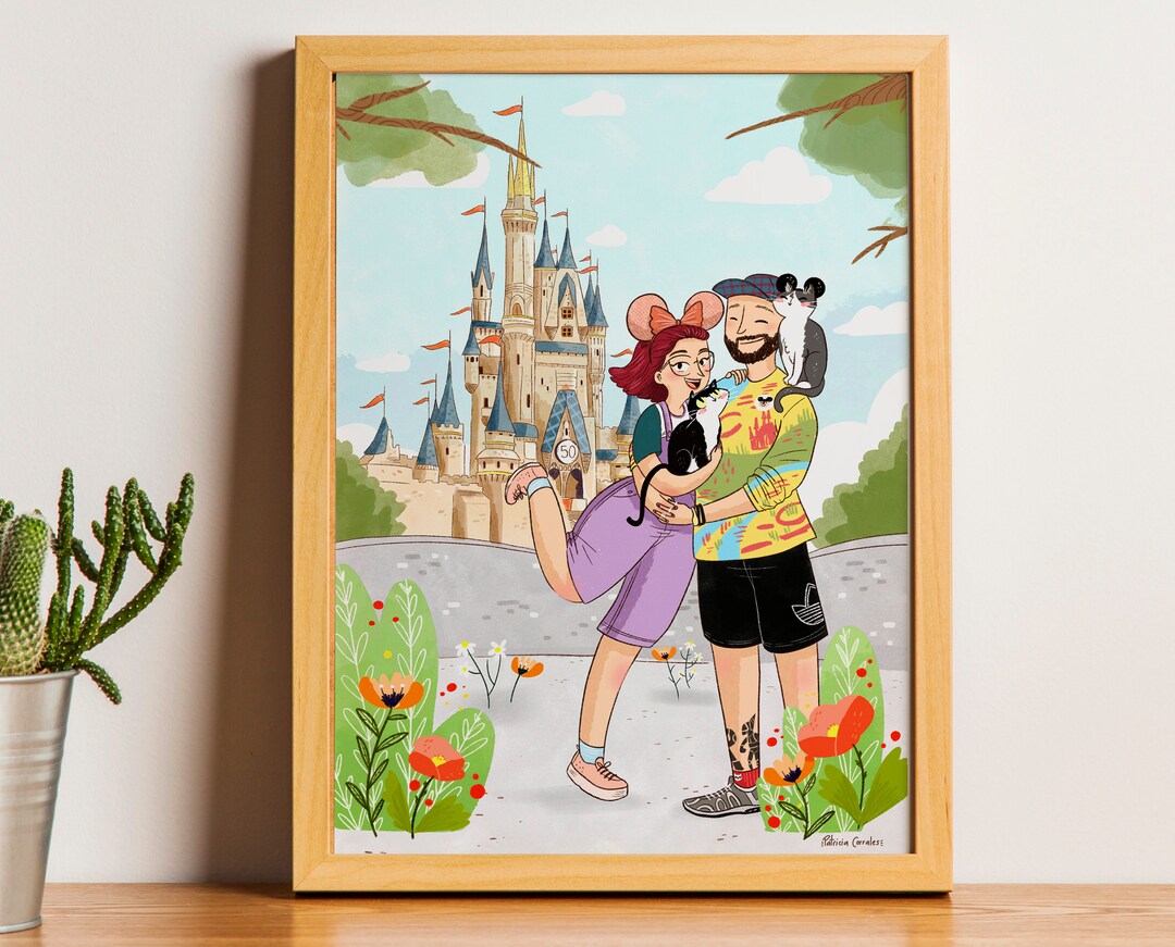 Personalized DISNEYLAND Portrait Print, Disney Castle Gift, Disneyworld ...