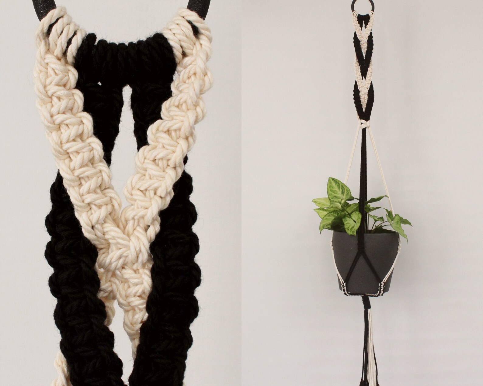 Macrame Plant Hanger, Modern Hanging Flower Pot, Fruit Basket Holder - Etsy