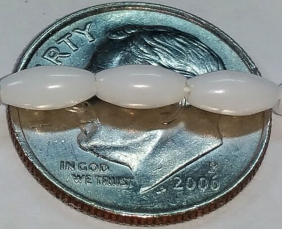 Vintage Japanese Glass White Glass Rice Beads 6mm X 3mm 5 | Etsy