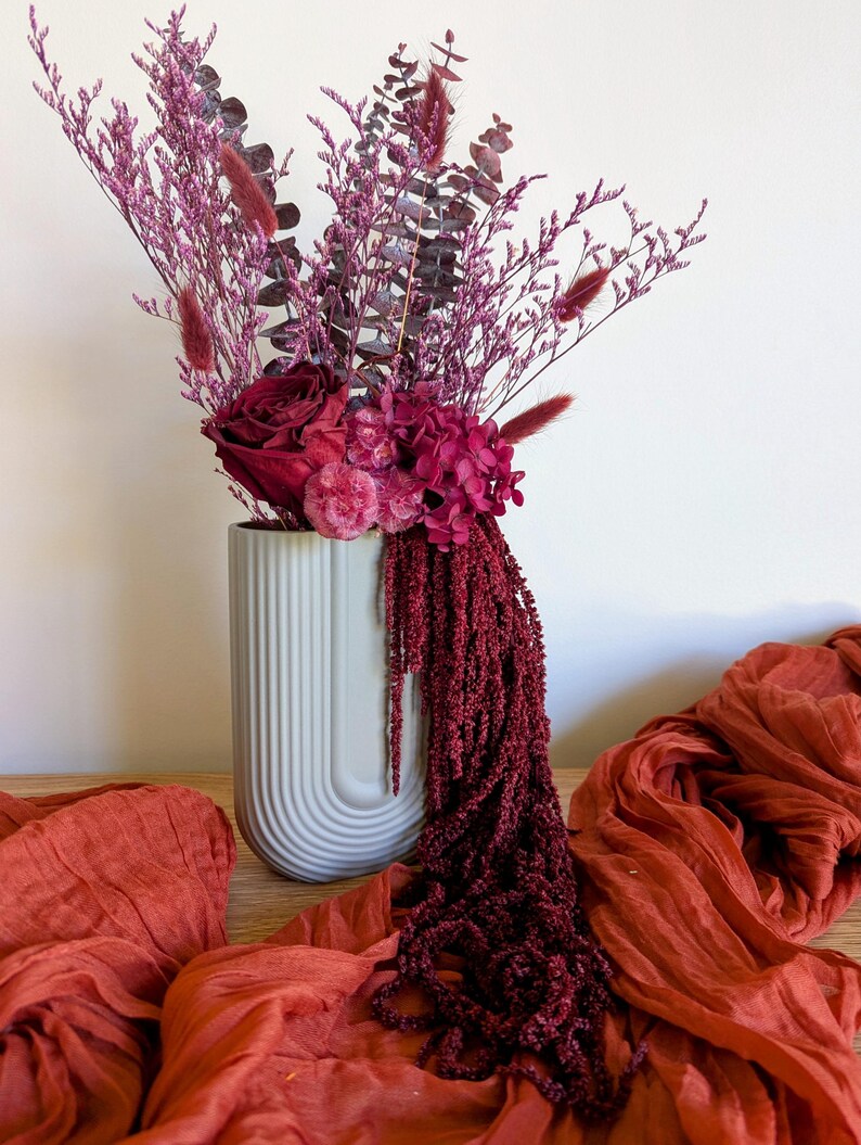 Ruby Red Preserved Floral Arrangement - Etsy