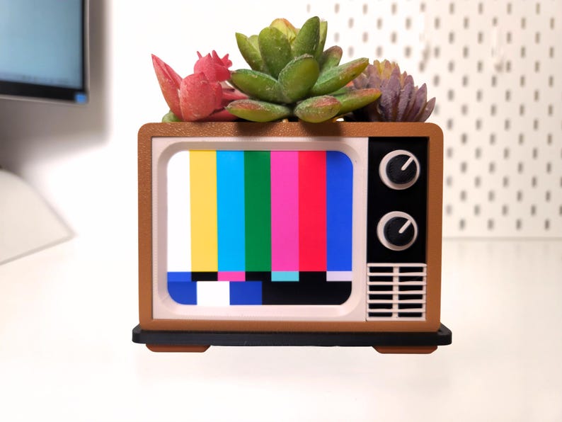 80's Retro CRT TV Flower Pot & Desk Organizer – Customizable Screen! - Etsy