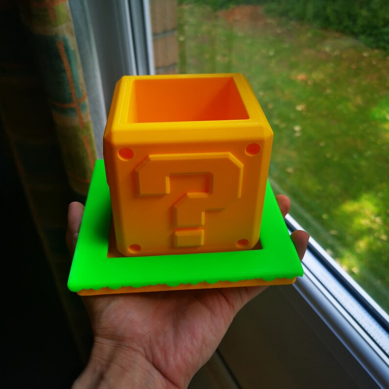 Super Retro Question Block Planter - Etsy