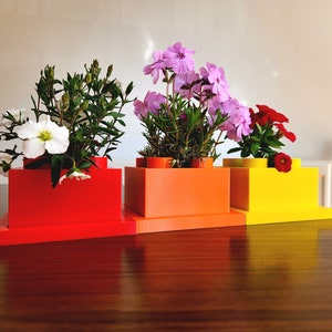 Building Blocks Flower Pots Multiple Colours Stackable Planters Gift ...