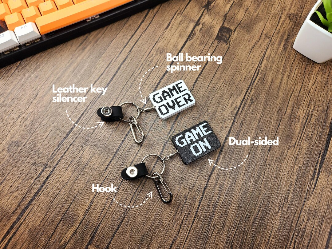 Game Over Keyring With Key Organiser/silencer Double-sided Gaming - Etsy
