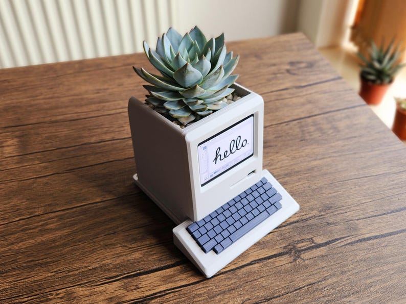 Macintosh Planter Flower Pot Desk Organiser Office Decor Home Decor ...