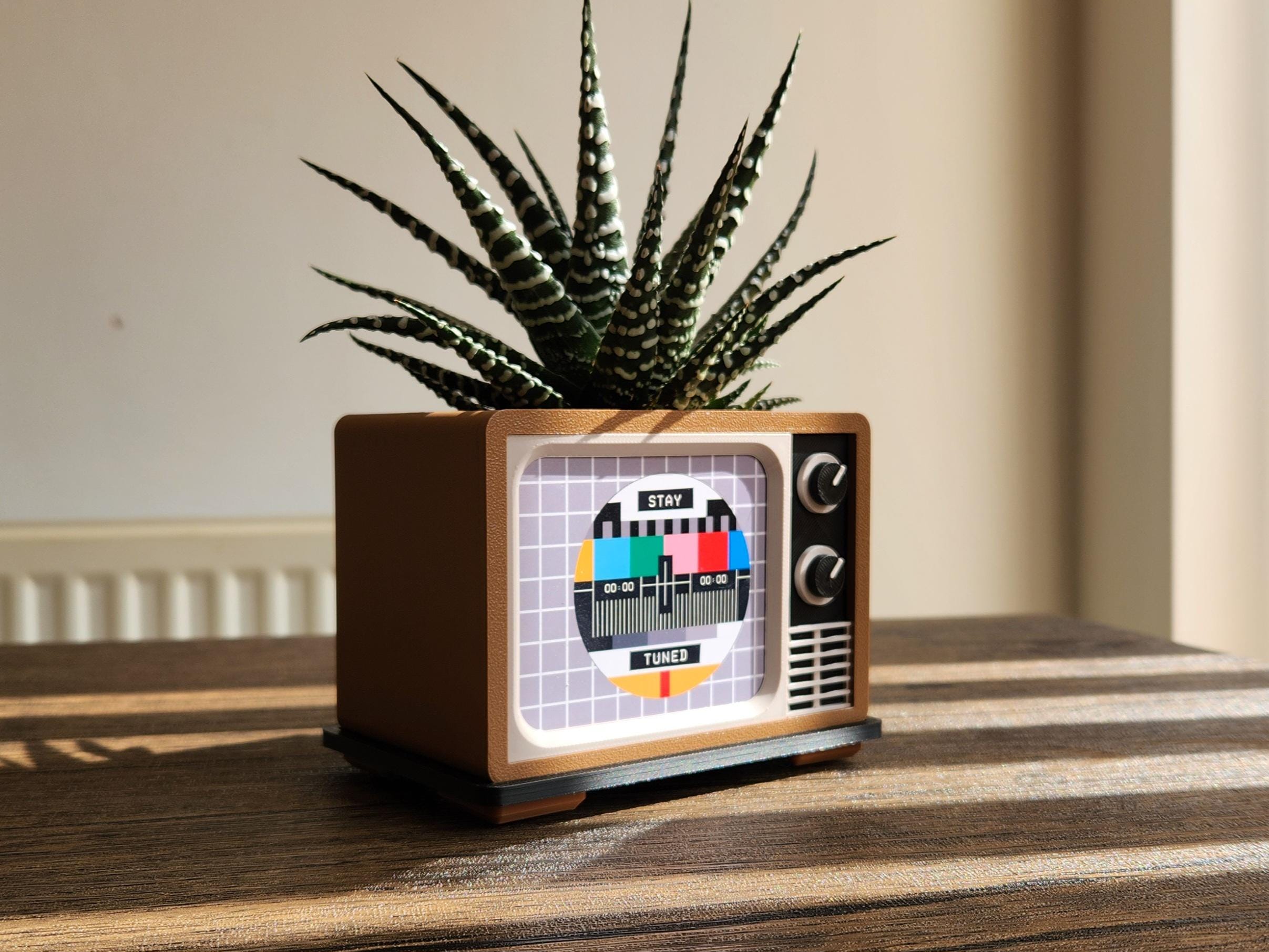 80's Retro CRT TV Flower Pot & Desk Organizer – Customizable Screen! - Etsy