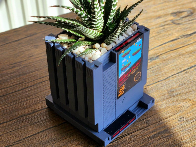 Retro Game Cartridge Flower Pots Planters Desk Organiser Office Decor ...