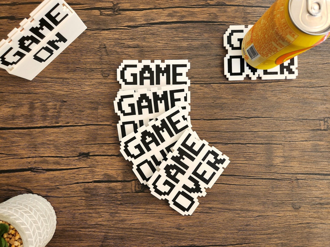 Coasters Game Over | Set of 4/6/8 | Coasters | Gaming Lover Gift - Etsy