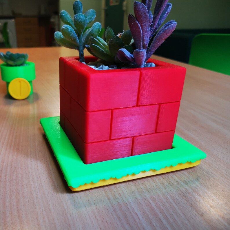 Super Mario Brick Planter Flower Pot Super Mario Planter - Etsy