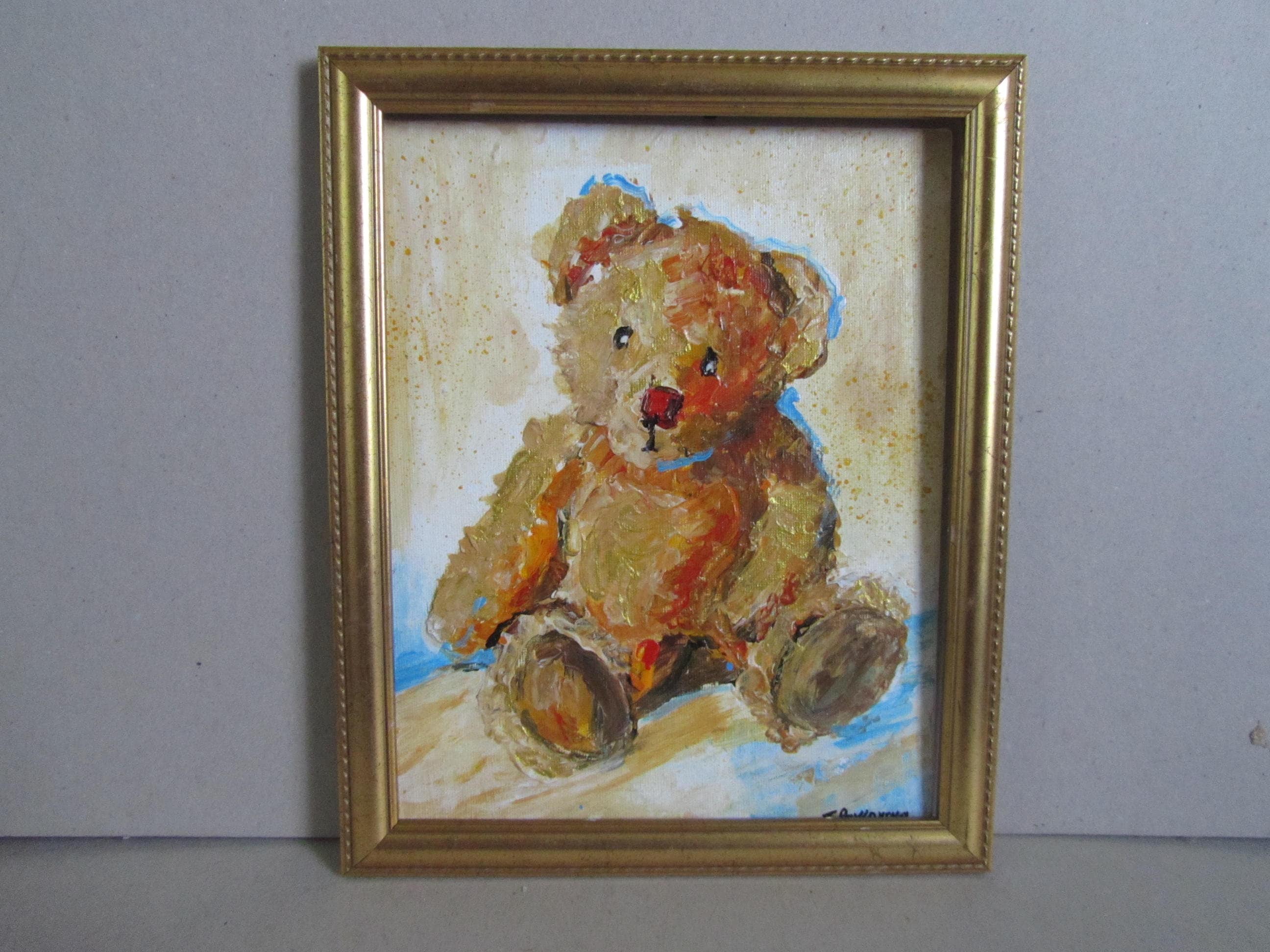 Teddy Oil Painting Teddy Bear Art Teddy Impasto Painting Teddy - Etsy