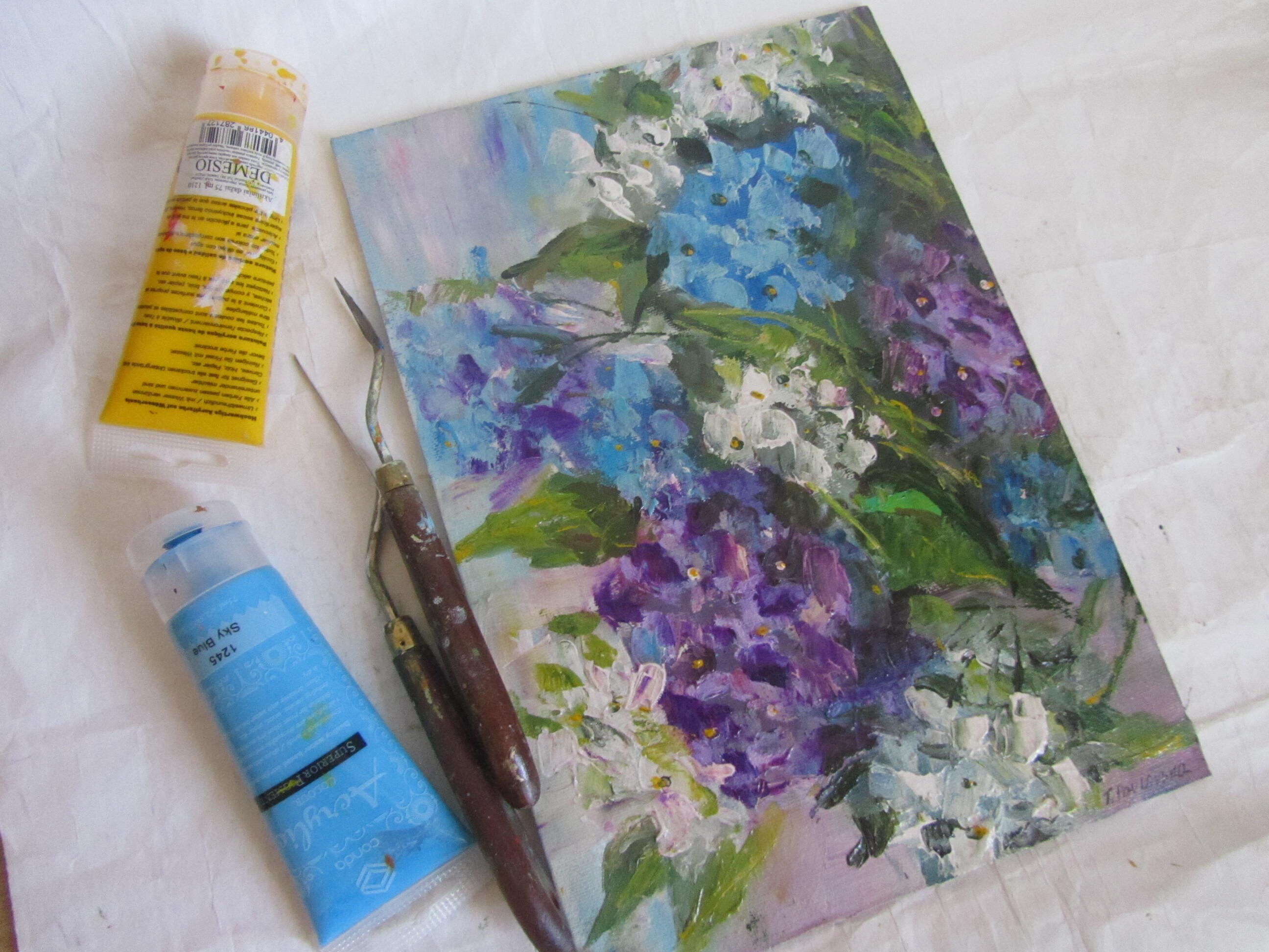 Hydrangea Oil Painting Hydrangea Colorful Painting Hydrangea - Etsy