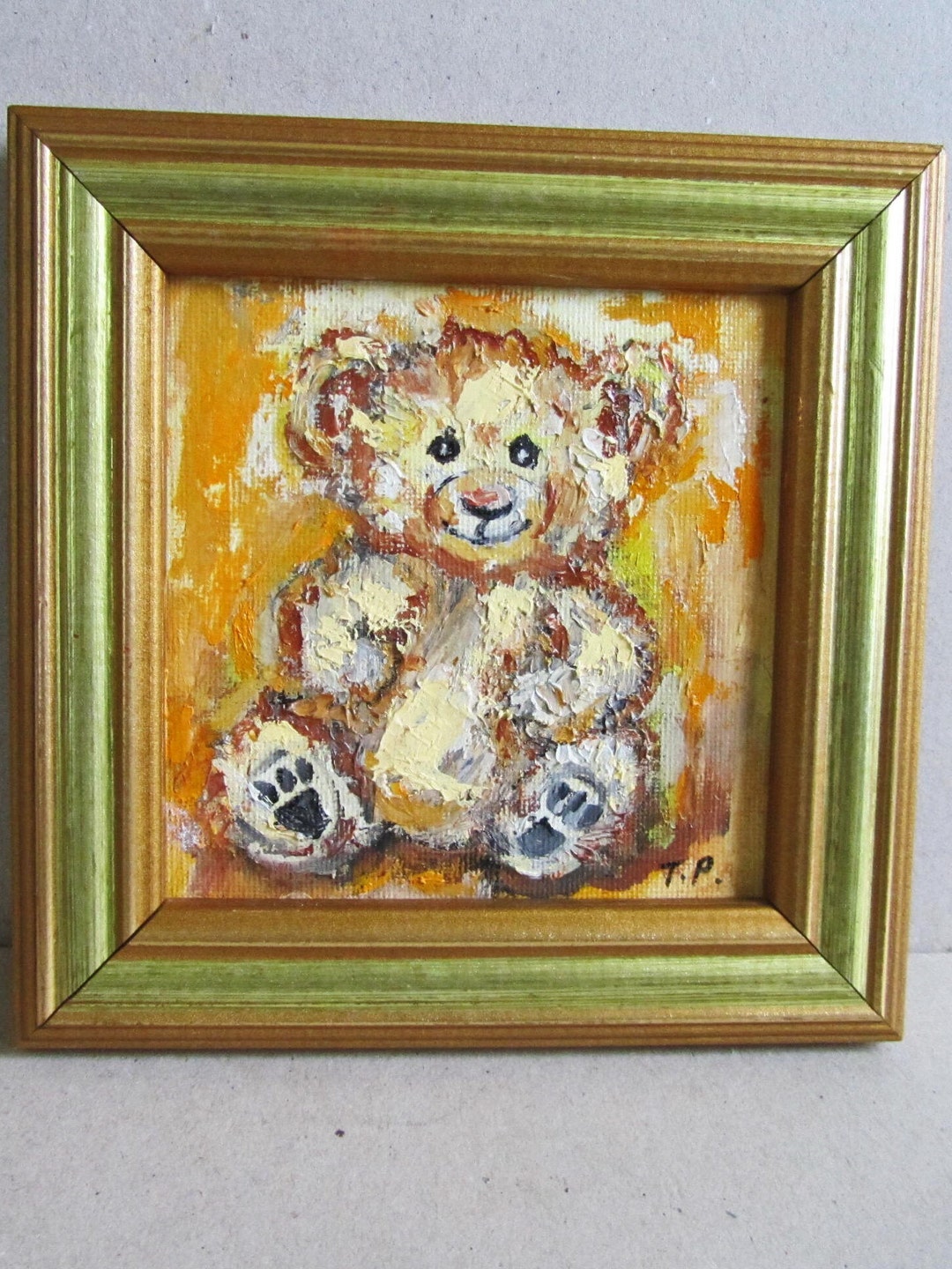 Teddy Bear Miniature Painting Teddy Bear Framed Painting Teddy Bear ...