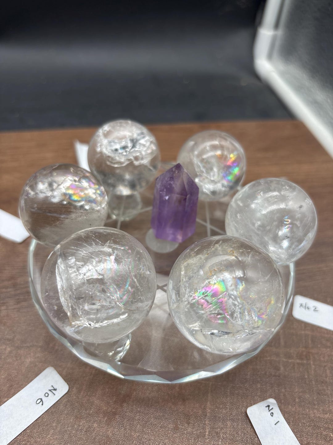 Rainbow,clear Quartz Sphere,star of David ,high Vibration Crystal ,good ...