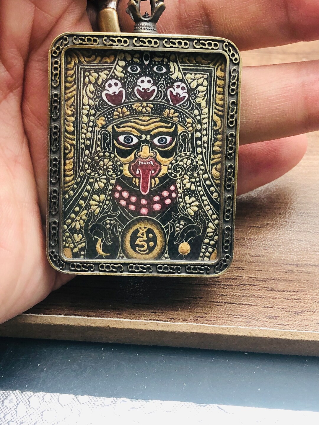 Zashi Lhamo Tibetan Wealth God Pendant | Thangka Car Charm & Protection ...
